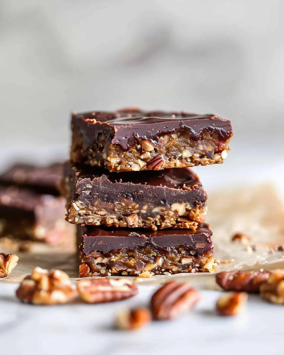 3-Ingredient Chocolate Date Nut Bars